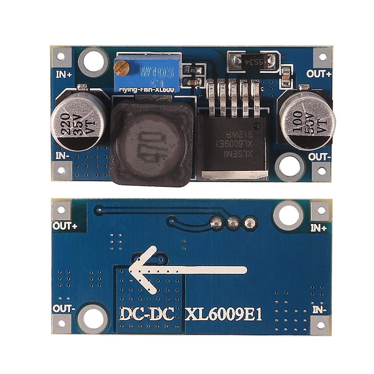 AITRIP 10 Pack XL6009 DC-DC Buck Boost Voltage Converter Power Module 4A 400KHz Adjustable Switch Module 3.8-30V to 1.25-35V Power Supply