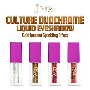 Juvia's Place Culture Duochrome Liquid Eyeshadow Kente - Liquid Eye Makeup for Glitter & Shine, Multi-colored Glitter Liquid Eyeshadow, Sparkly Makeup for Eyes, Women's Glitter Makeup Kit Addition