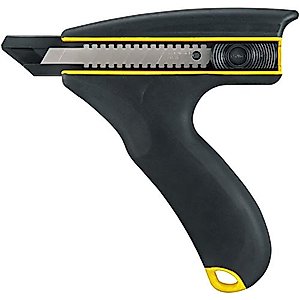 TAJIMA Utility Knife - 1" 7-Point Strong-J Grip Two-Handed Cutter with Auto Lock & 10 J-Power Blades - DC-690