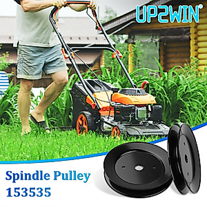 UP2WIN Spindle Pulley 153535 Mower Deck Pulley Compatible with Craftsman Mower Craftsman LT1000 LT2000 Husq Z254 2548 Poulan Pro Sears Riding Lawn Mower Tractor with 42" 48" 54" Deck, Replace 173436