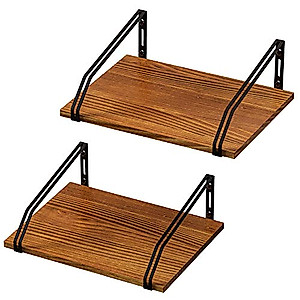 Avantru, Floating Shelves Deep, Floating Shelves Wall Mounted, Large Wall Shelf, Wide Shelf, Pinewood, for Kitchen, Bedroom, Bathroom, Living Room, Office. Set of 2. Use: Décor, Photos, Books