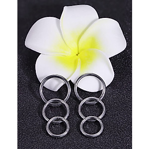 Xnsjeyy 14G Stainless Steel Nose Rings Hoops Hinged Clicker Septum Ring Lip Ring Cartilage Tragus Earrings Body Piercing Jewelry for Women Silver