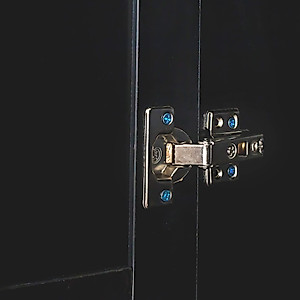 GODAFA 70.87" Tall Wardrobe & Kitchen Cabinet-Spacious Storage Solution with 6-Doors, 1-Open Shelf, and 1-Drawer-Ideal for Bedroom Organization, Black