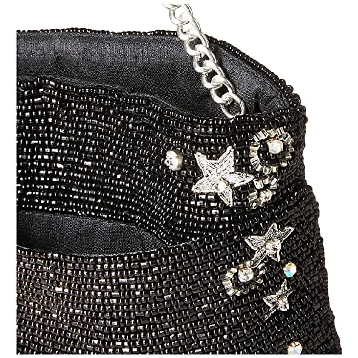 Mary Frances Bubbly Champagne Bottle Mini Crossbody Handbag, Black