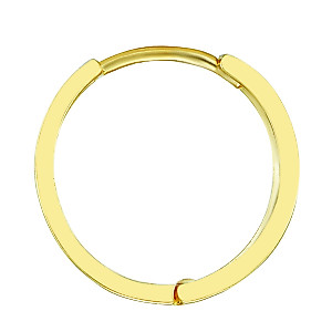14k REAL Yellow Gold 3mm Thickness Hoop Huggie Earrings (14 x 14 mm)