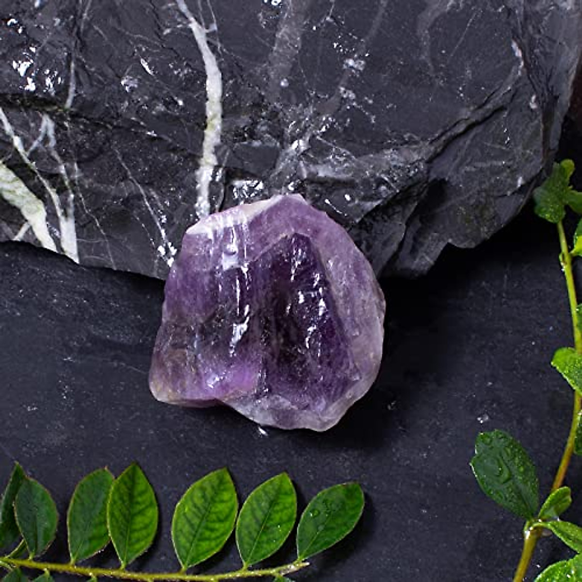 FORBY 1 lb Bulk Amethyst Rough Stones - Large 1" Natural Raw Stones Crystal for Tumbling, Cabbing, Fountain Rocks, Decoration,Polishing, Wire Wrapping, Wicca & Reiki Crystal Healing