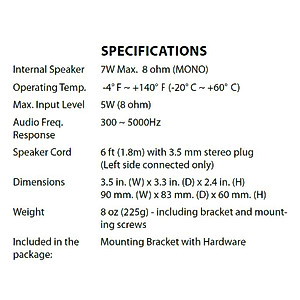 Uniden (BC7) Bearcat 7-Watt External Communications Speaker. Durable Rugged Design, Perfect for Amplifying Uniden Scanners, CB Radios, and Other Communications Receivers.