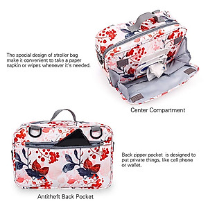 MOMIGO Baby Diaper Caddy Bag - Diaper Caddy Tote Baby Stroller Bag Nursery Storage Bin for Diapers, Wipes & Toys Mini Diaper Bag for Outdoor （Flower）