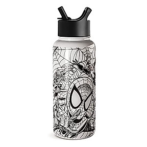 Simple Modern Spiderman Water Bottle with Straw Lid Vacuum Insulated Stainless Steel Metal Thermos | Marvel Gifts for Women Men Reusable Leak Proof Flask | Summit Collection | 32oz Spidey Sense