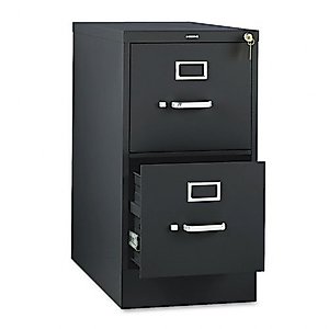 HON 310 Series Vertical Files w/Locks-2 Drawer File, Vertical, Letter, 15"x26-1/2"x29", Black