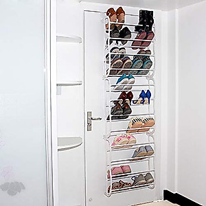 Shoe Rack Over The Door, FOME Metal Tube Hanging Shoe Rack 36-Pairs Shoe Rack Organizer Shoe Storage Tower Rack Easy Assembly No Tools Required 72 X 7.8 x 19.7in