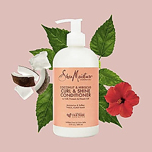 SheaMoisture Conditioner Curl Shine Silicone for Curly Hair Coconut Hibiscus Moisturize & Define 13oz