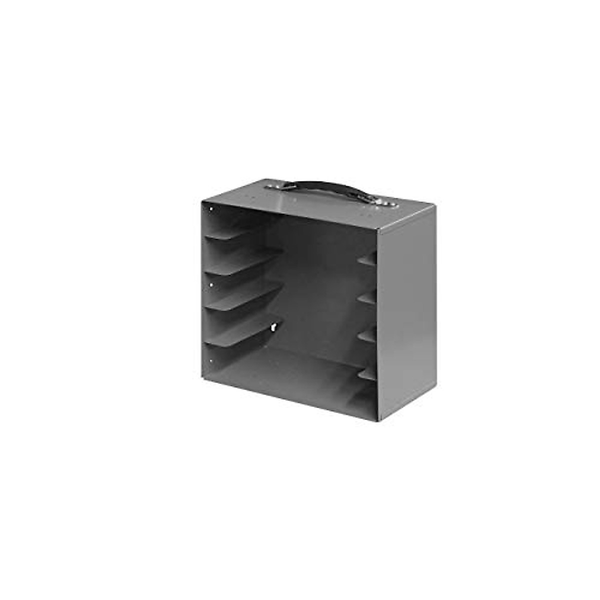 Durham 290-95 Gray Cold Rolled Steel Rack for 5 Small Plastic Compartment Boxes, 11-1/4" Width x 10-3/4" Height x 6-3/4" Depth
