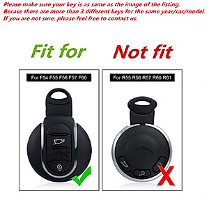 MJKEYAuto Black Leather 4 Buttons Remote Smart Key Fob Cover Case Chain for BMW Mini Cooper Clubman Countryman F54 F55 F56 F57 F60