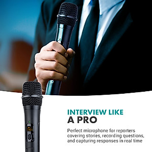 Movo WMX-7-TH VHF Portable Handheld Microphone Transmitter for The WMX-7 Wireless Microphone System - 12-Channel Wireless Mic Best Wireless Microphones for Weddings, Interviews, Presentations