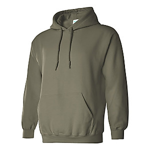 Gildan Blank Hoodie - Hooded Sweatshirt - Unisex Style 18500 Adult Pullover Military Green