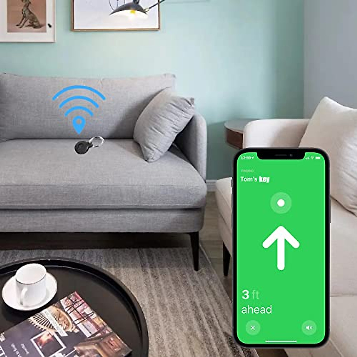 Compatible for Tile Sticker Keychain Holder,(Glow in The Dark) Slicone Sticker 2022 Tracker Case Cover for Tile Sticker Pet Collar Holder,Birthday Party Supplies Gift to Family,Glow Blue Glow Green