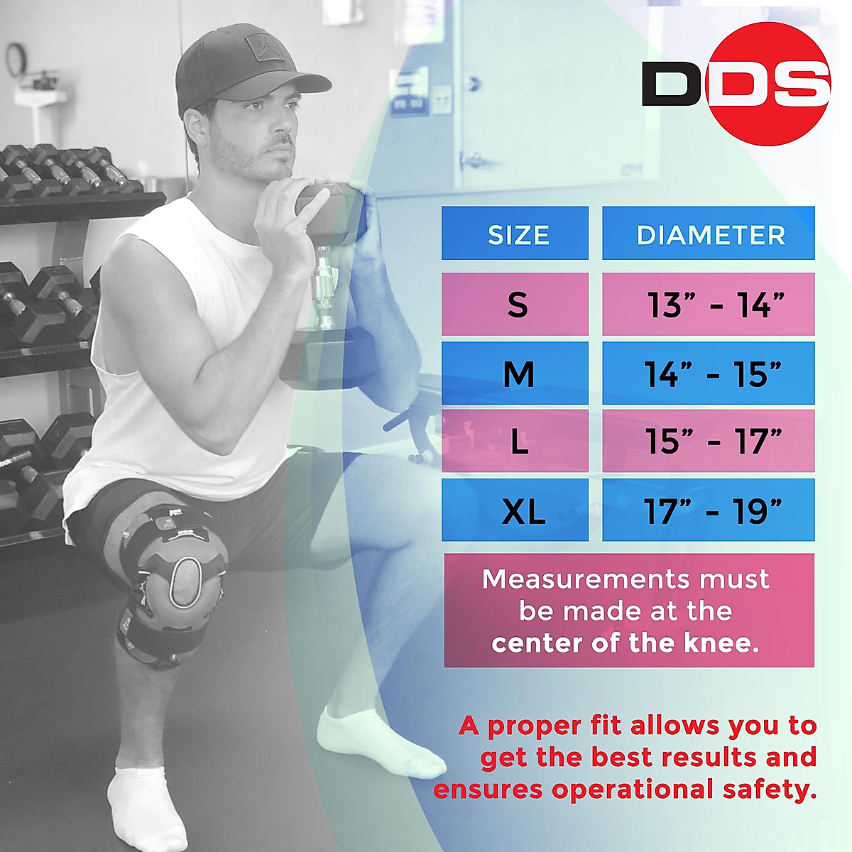 DDS Air Pneumatic Compression Knee Brace - Relief for Sore Joints, Muscle Stiffness and Meniscus Pain. Compression Sleeve for Sports and Exercise, Improve Circulation, Reduce Knee Pain & Swelling (L)