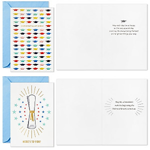Hallmark Graduation Cards Bulk Assortment, Colorful Congrats (36 Cards and Envelopes, 6 Designs)