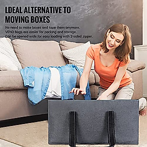 Large Storage Tote Bag with Zipper 2 Pack, Heavy Duty Travel Totes for Storage, Moving Supplies Boxes with Handles, Zippered Reusable Storage Bags for Sports Garage College Traveling