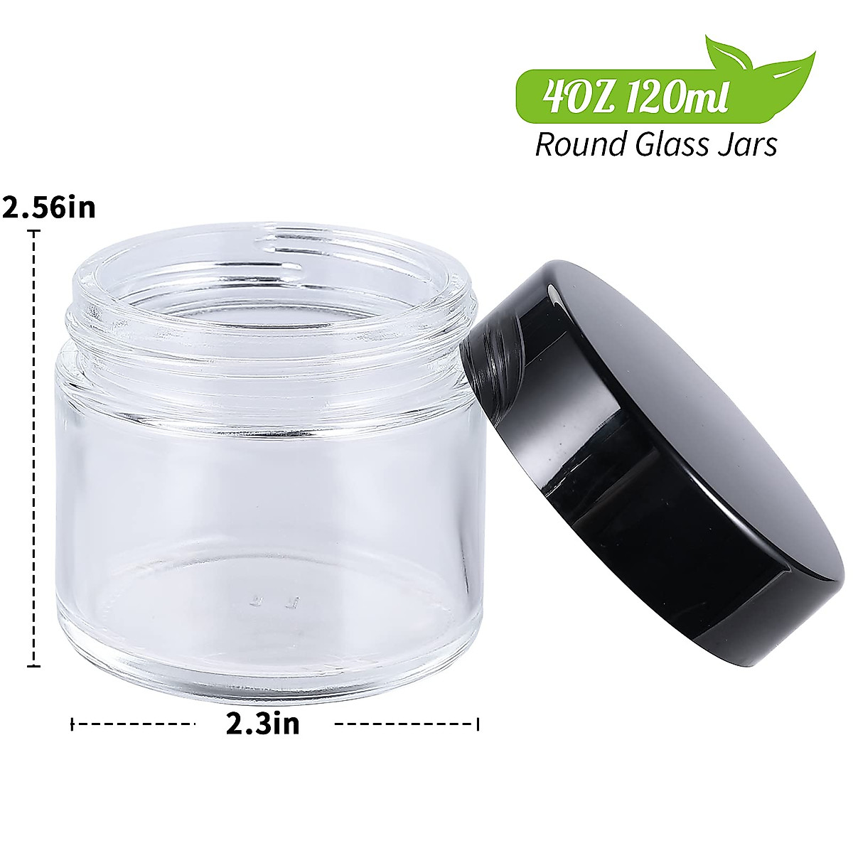 Hoa Kinh 4oz Glass Jars With Lids, Mini Round Canning Jars Wide Mouth, 40 Pack, Empty Cosmetic Bottles for Storage Creams, Beauty Products, Lotion, and Ointments