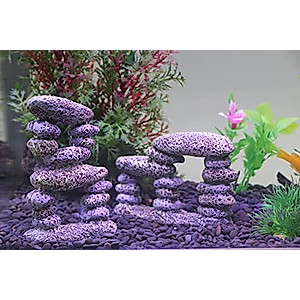 AQUA KT Aquarium Landscape Cobblestone Stacked Stones for Cichlid Fish Hiding Betta Hideout Tank Decoration, Pack of 2