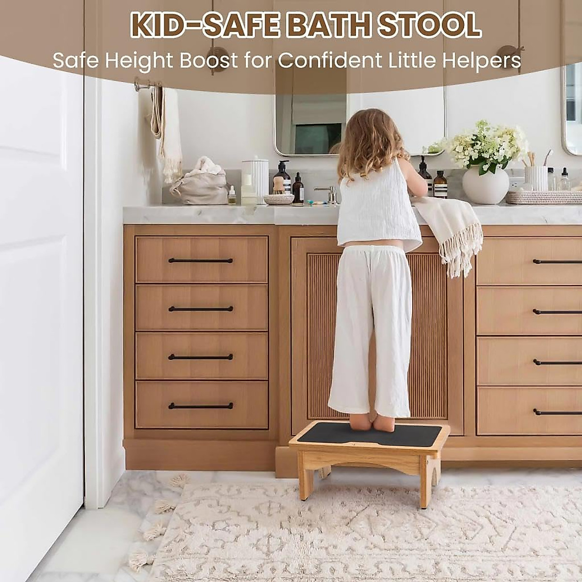 StrongTek Adjustable Foot Rest for Under Desk, 3-Level Adjust Incline, 7" Step Stool for Kids Adults, Ergonomic Foot Stool Relieves Swelling, One Step Stool with Non-Slip Surface for Home and Office