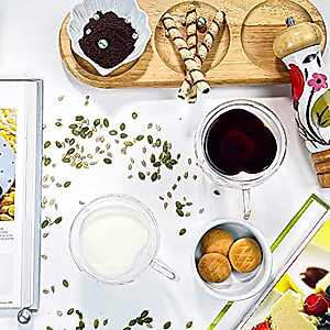 HCA Outdoors Double Walled Glass Coffee Mugs, 8.5oz/250ml Insulated Espresso Cups, Teacup, Clear Glasses Cappuccino Mug (Set of 2) Heart Shaped