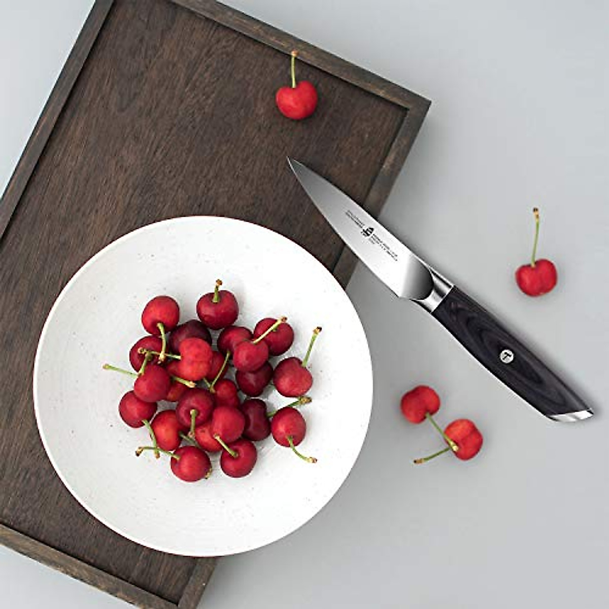 TUO Fruit Paring Knife, Peeling Knife 3.5 inch - German HC Steel - Full Tang Pakkawood Handle - Falcon Series with Gift Box