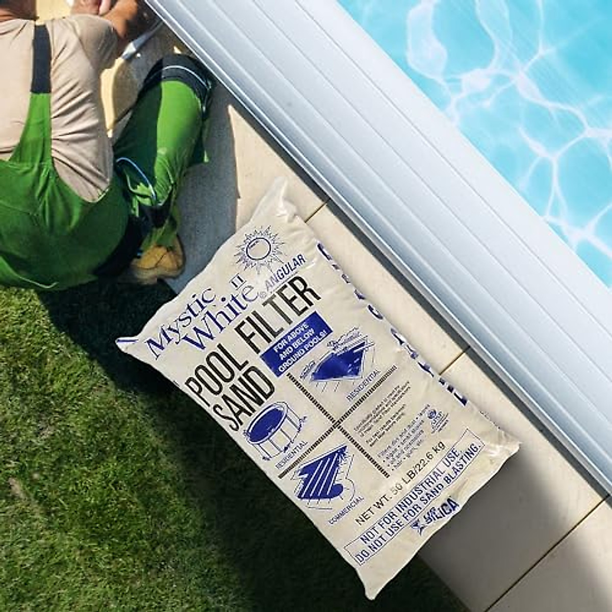 Mystic White II Swimming Pool Filter Sand - 50lb Bag