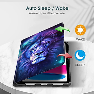 Case for Samsung Galaxy Tab A 10.1 Inch 2016 Tablet (SM-T580/T585, No Pen Version), Multi-Angle Smart Stand Cover Auto Sleep/Wake for Galaxy Tab A 10.1 2016，Lion