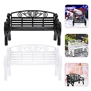 NUOBESTY Miniatures Rustic Bench 2pcs Furniture 1: 6 Scale Miniature Modern Styled Garden Patio Park Bench Garden Decor Sofa Bench Rustic Decor