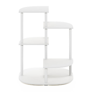 Furinno Celuka 4-Tier Indoor Outdoor Plant Stand Plant Shelf Corner Display Rack for Multiple Plants, White/Virgin White