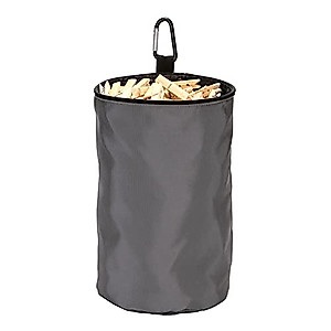 Yochea Clothespin Holder Bag Outdoor,Water-Resistant Peg Basket with Hanger/Drawstring Closure (Grey)