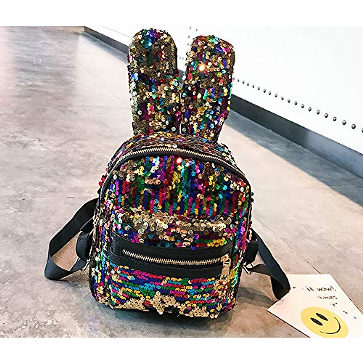 Gulilasa Shoulder Bag For Women With Cute Rabbit Ears Backpack Sequins Shoulder Bag Travel Day pack(Colors)
