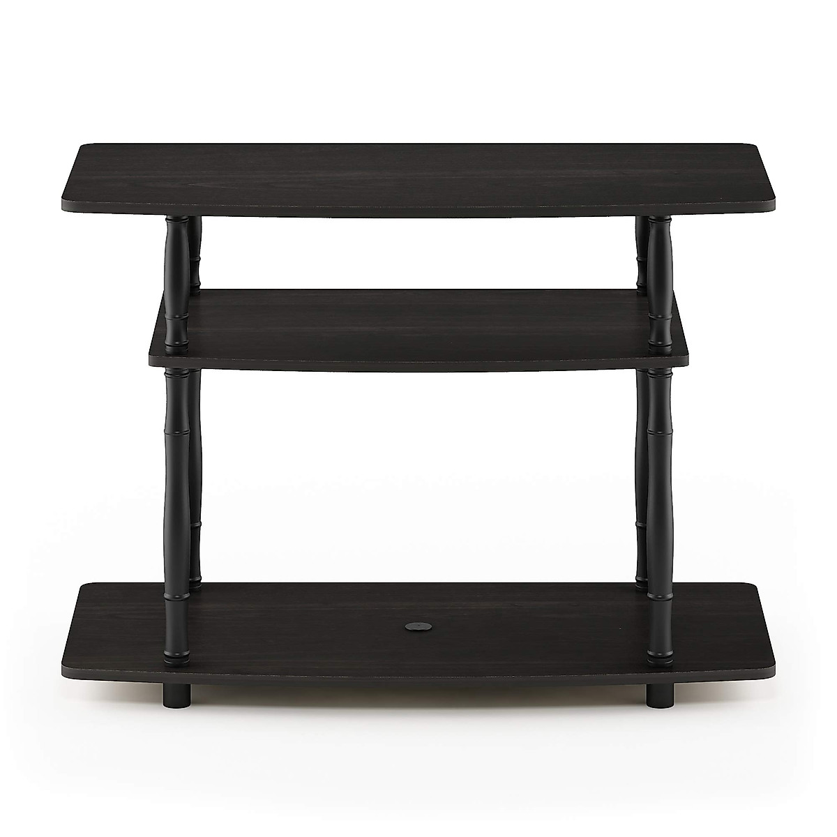 Furinno Turn-N-Tube No Tools 3-Tier Entertainment Center TV Stand for TV up to 32 Inch, Plastic Classic Tubes, Espresso/Black