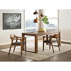 Boraam Rasmus Dining Armchairs-Set of 2, Brown/Chestnut Wire-Brush