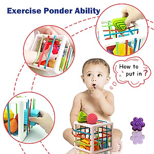 ELLASTAR Baby Shape Sorting Toys Set, Toys for 1-2 Year Old Boys and Girls, 8 PCS Sensory Toys with Activity Cube Set, Montessori Toys for 1 Year Old, Early Learning Toys for Toddlers and Babies