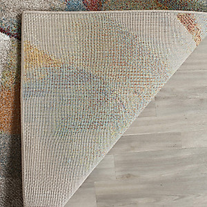 SAFAVIEH Porcello Collection Area Rug - 5'3" x 7'6", Grey & Multi, Modern Abstract Design, Non-Shedding & Easy Care, Ideal for High Traffic Areas in Living Room, Bedroom (PRL6937B)