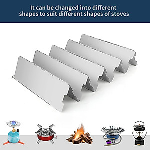 SOLEADER Tall Stove Windscreen-Gas Burner Windshield- Utralight Compact Folding 10 Plates for Camp Backpacking Hiking