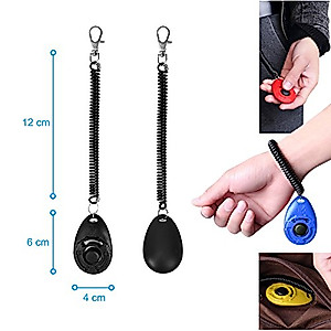 Diyife Dog Clicker, [4 PCS, Multi-Color] Training Clicker with Wrist Strap for Dog Cat Horse,