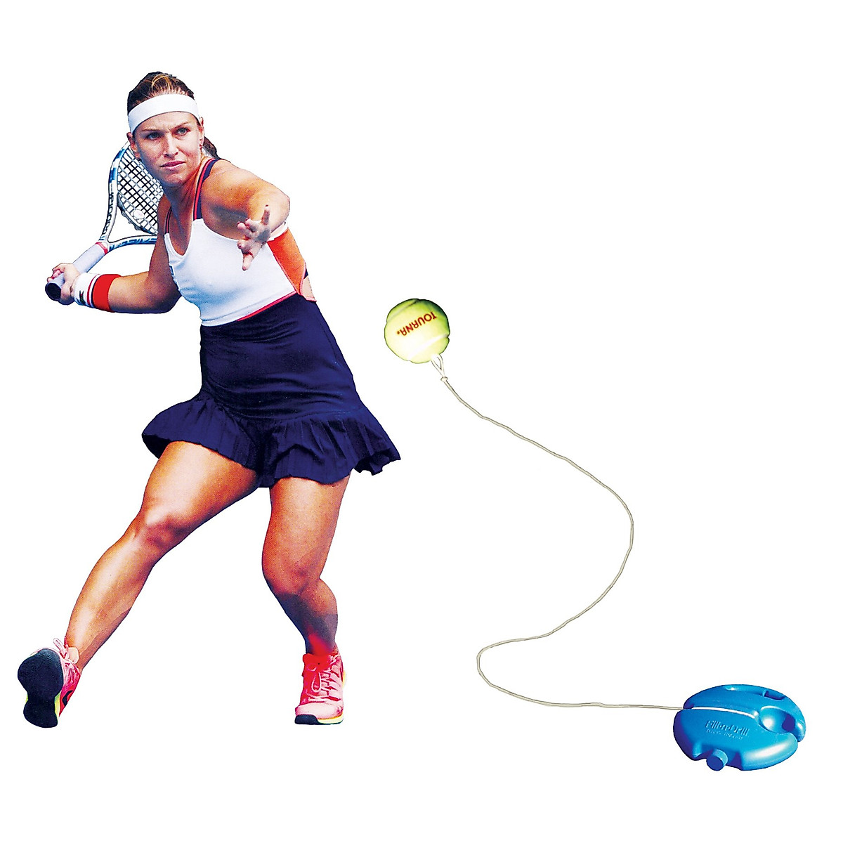 Tourna Fill & Drill Tennis Trainer, The Original Patented Water-Filled Base Tennis Trainer
