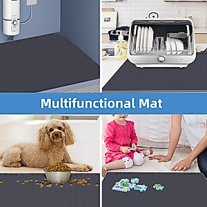 Under Sink Mat 34" x 22" Unglehome Under Sink Liner for Kitchen Waterproof Silicone Under Kitchen Sink Protector Mat Flexible Under Sink Drip Tray for Bathroom Cabinet Thick Under Sink Rubber Mat