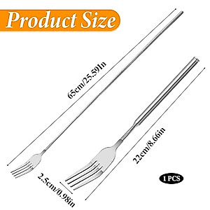 Giantree Telescopic Fork, 65cm Long Extendable Fork Stainless Steel Retractable Fork Extendable Dinner Fruit Dessert Fork 8.7~25.6inch
