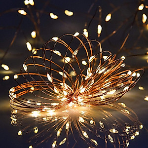 DASDIGUO 2 Pack Solar Power String Lights, Fariy Lights, 10M/32.8Ft 100LEDs 8 Modes, Waterproof Copper Wire Lights for Indoor/Outdoor Wedding Patio Home Garden Decoration(Warm White)