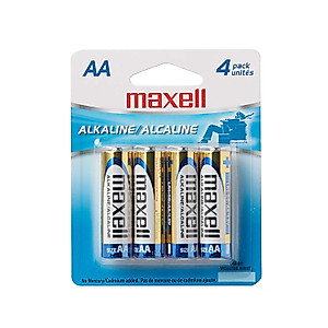 Maxell – 723465, Reliable AA Alkaline Battery - 10x Long-Lasting with 1.5V Performance with Mercury & Cadmium Free - Ideal for Wireless Keyboards, Mouse, Clocks, Flashlights & Toys - Pack of 4
