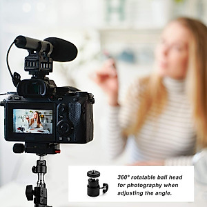 Obeamiu 2 Pack C Clamp Desk Mount Light Stand with 1/4" Ball Head and Hot Shoe Mount Adapter, 21-45 Inch Adjustable Tabletop Bracket Stand for DSLR Camera, Ring Light, Video Monitor, Microphone Webcam