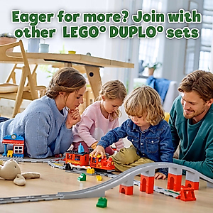 LEGO DUPLO Town Steam Train Set - Battery Powered Remote Control Train Toys for Toddlers - Learning Toy for Boys, Girls, and Kids 2-5 - Gifts for Birthdays & Holidays - 10874