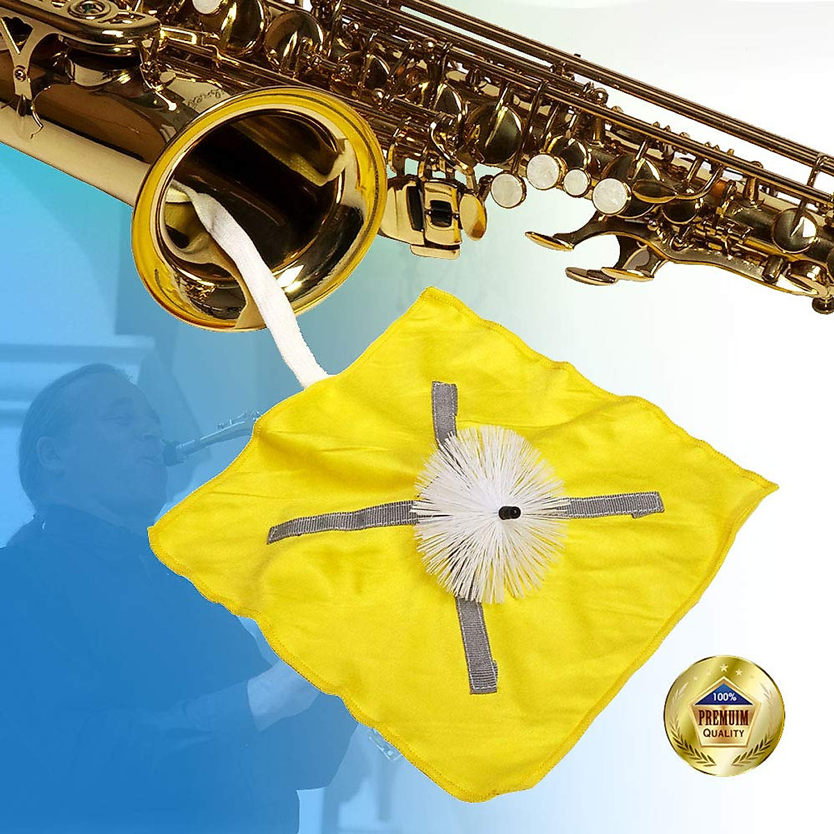 Libretto Alto Saxophone Swab, 100% Lint Free Micro-Fiber, Absorbent & Compressible, Premium & Cost-Effective, Great to Extend the Life of Sax!