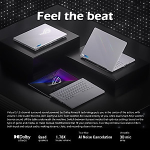 ASUS ROG Zephyrus 14 Gaming Laptop,14 inches FHD（1920x1080） 144Hz Display,16GB RAM,512GB SSD,AMD Ryzen 7 5800HS,NVIDIA GeForce RTX 3060,Backlit KB,Wi-Fi,HDMI,Win11,Moonlight White,W/GaLiMu